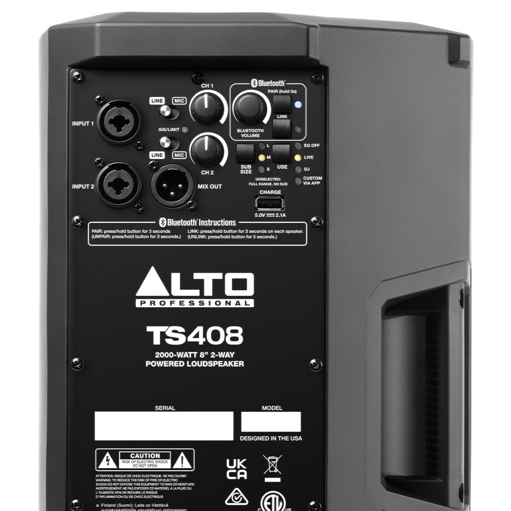 Alto Professional TrueSonic TS408 2000W 8-Inch Powered Loudspeaker ...
